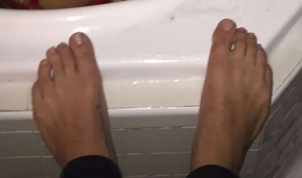 Billy Russell's feet